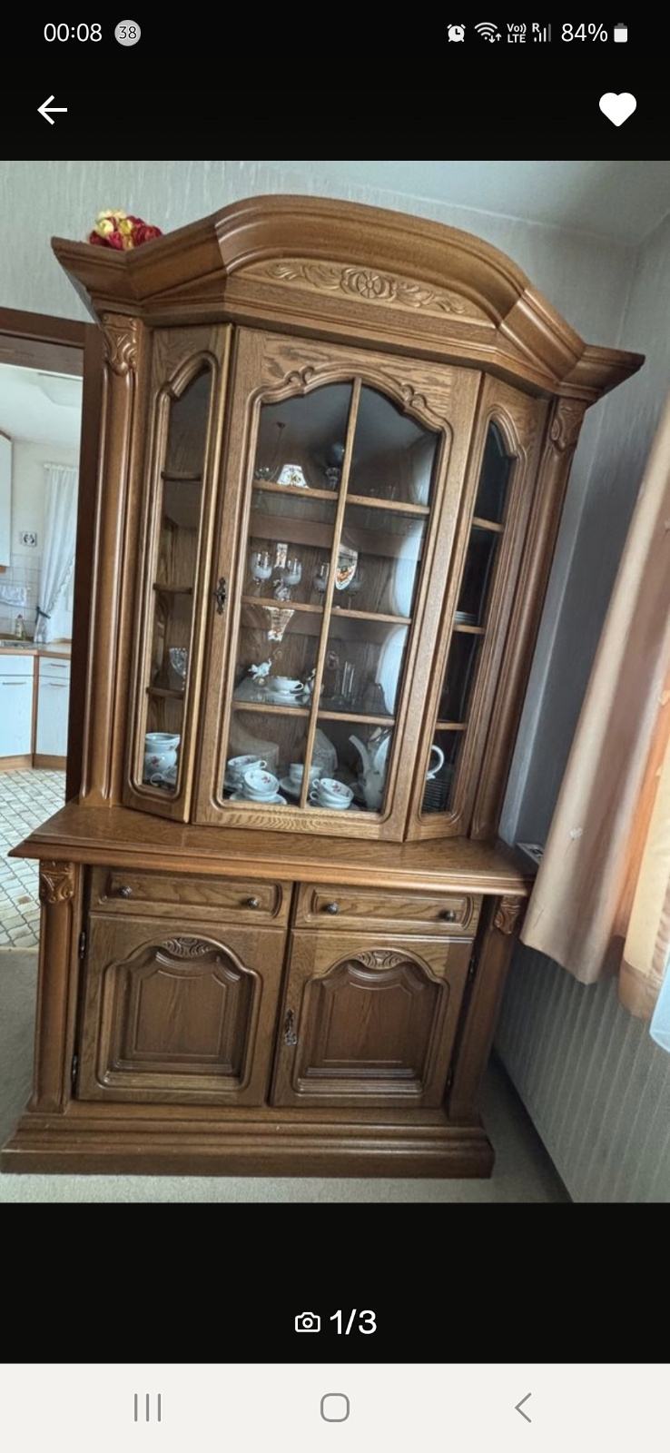 vitrina hrast masivna