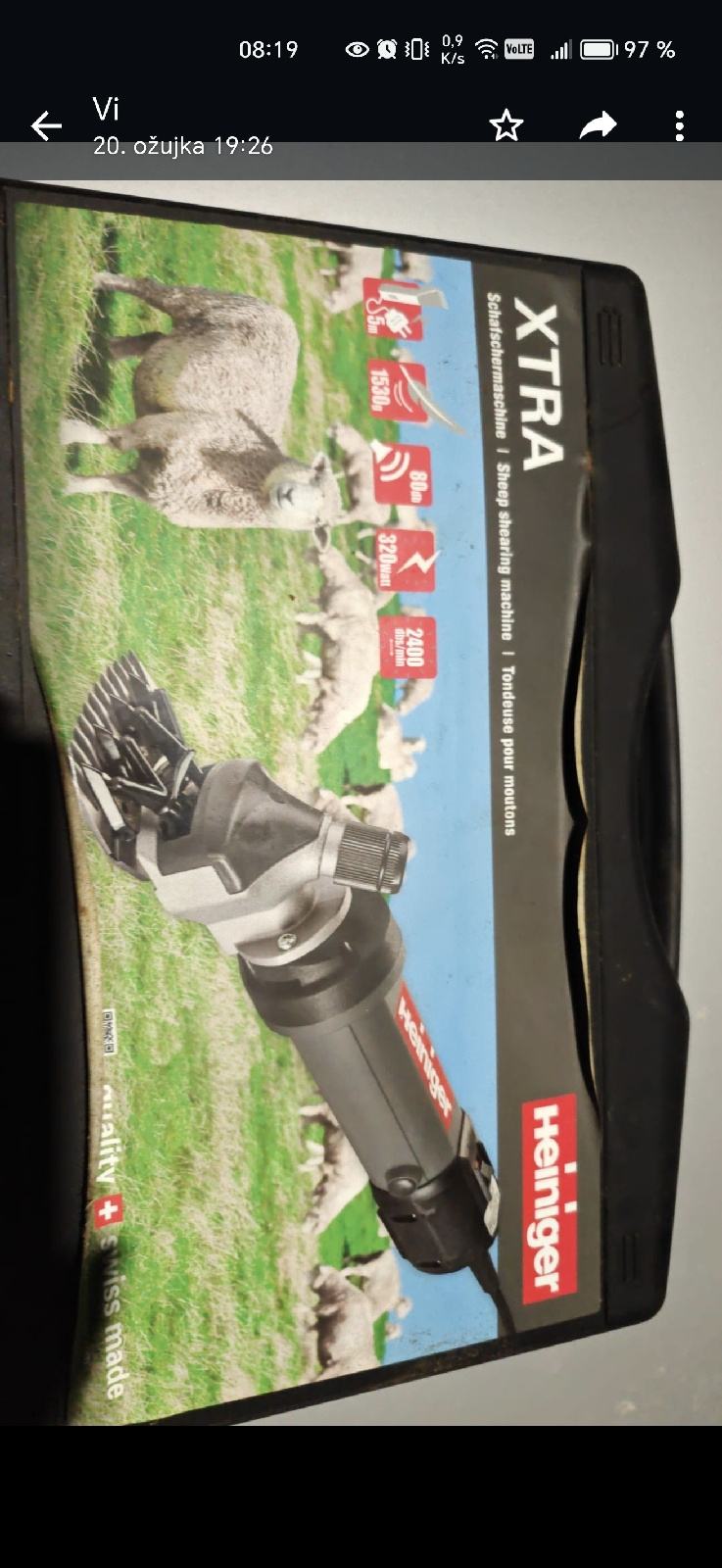 heiniger XTRA mašina za šišanje ovaca
