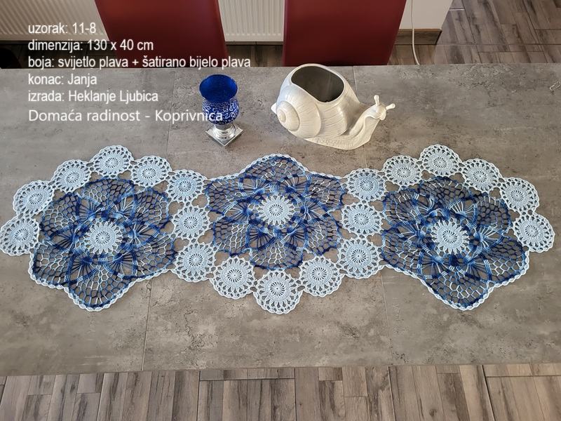 Heklani stolnjak - plava boja