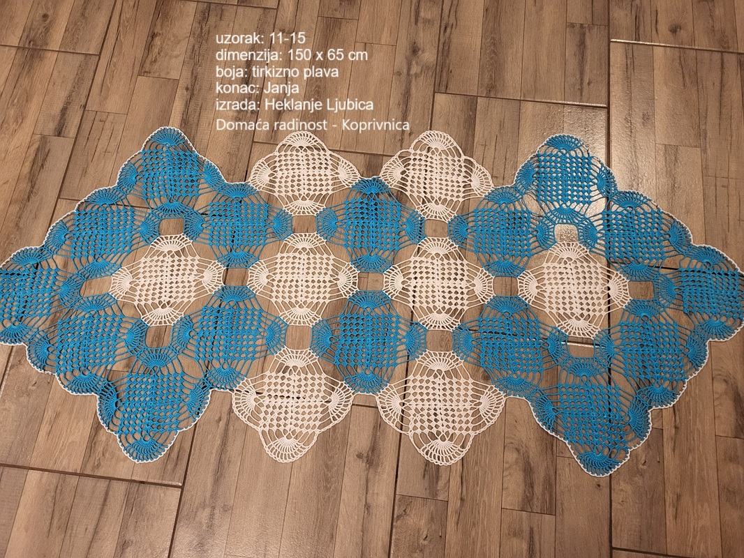 Heklani stolnjak - plava boja