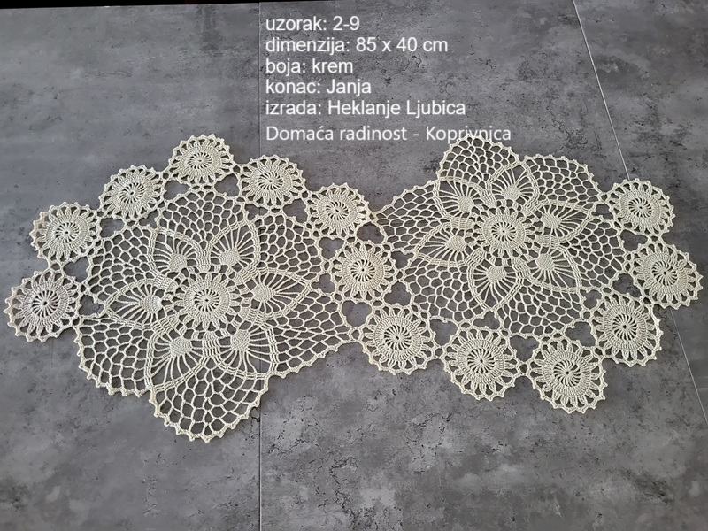 Heklani tabletić - krem boja