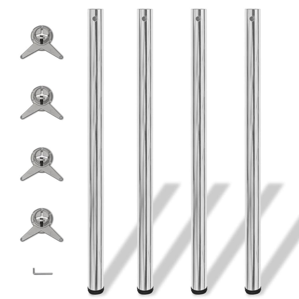 242135 4 Height Adjustable Table Legs Chrome 1100 mm - NOVO