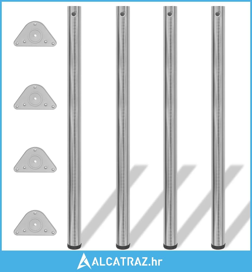 4 noge za stol podesive visine boja brušenog nikla 1100 mm - NOVO