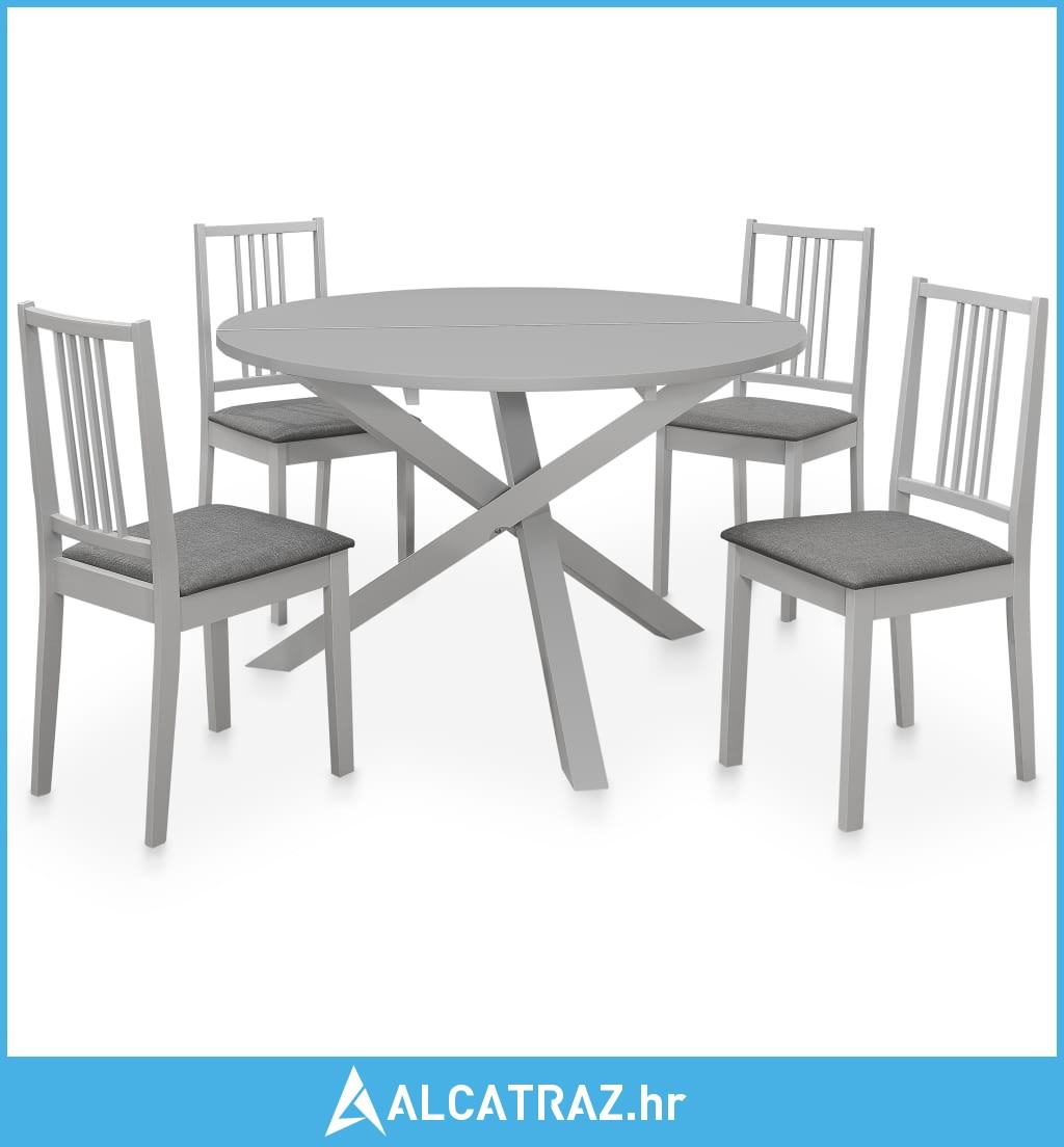 5-dijelni blagovaonski set od MDF-a sivi - NOVO