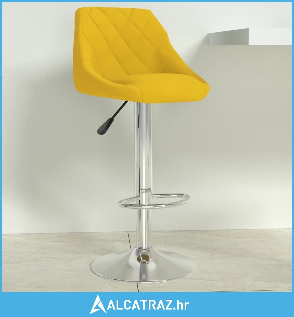 Barski stolac boja senfa baršunasti - NOVO
