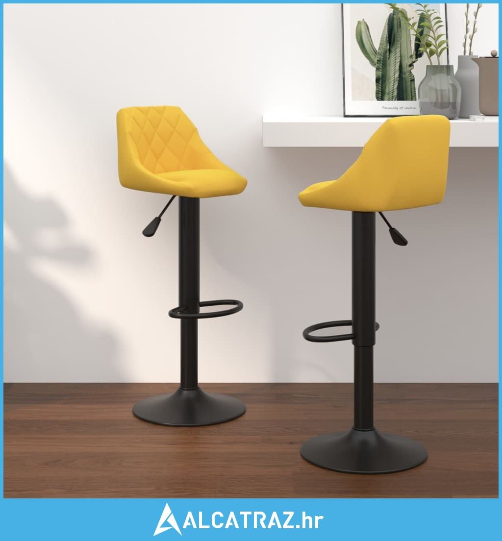 Barski stolci 2 kom boja senfa baršunasti - NOVO