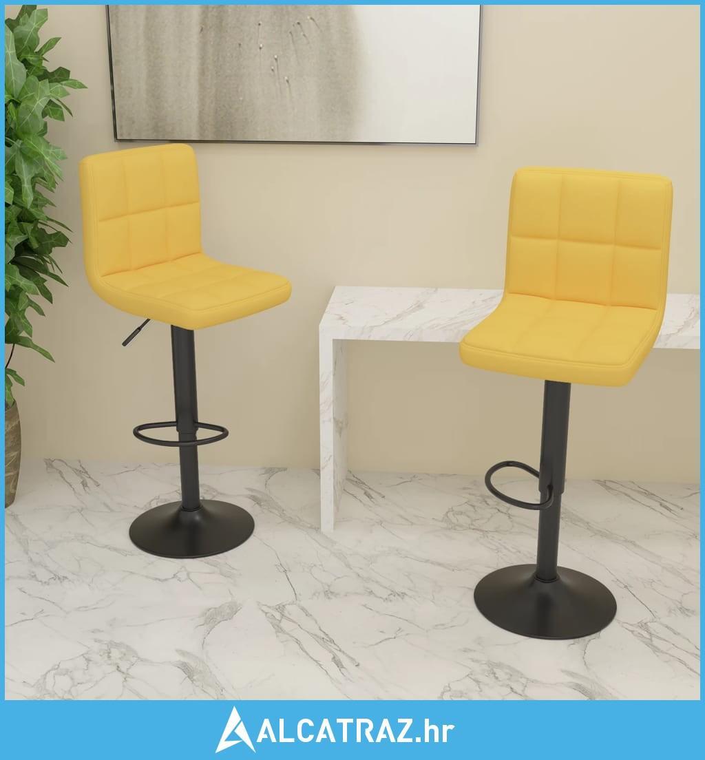 Barski stolci od tkanine 2 kom boja senfa - NOVO