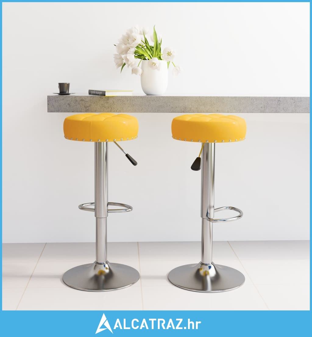 Barski stolci od tkanine 2 kom boja senfa - NOVO