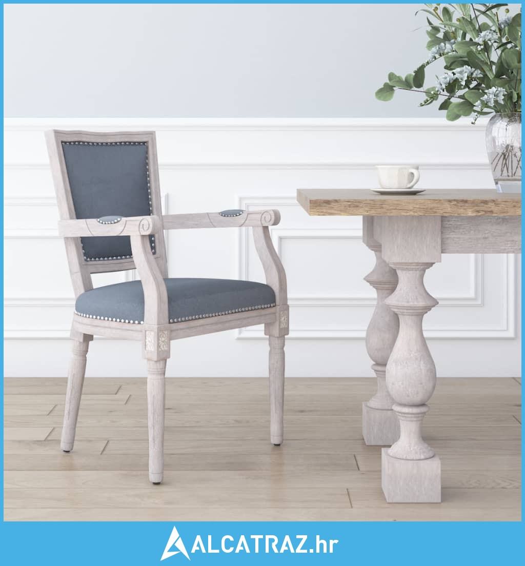 Blagovaonska stolica tamnosiva baršunasta - NOVO