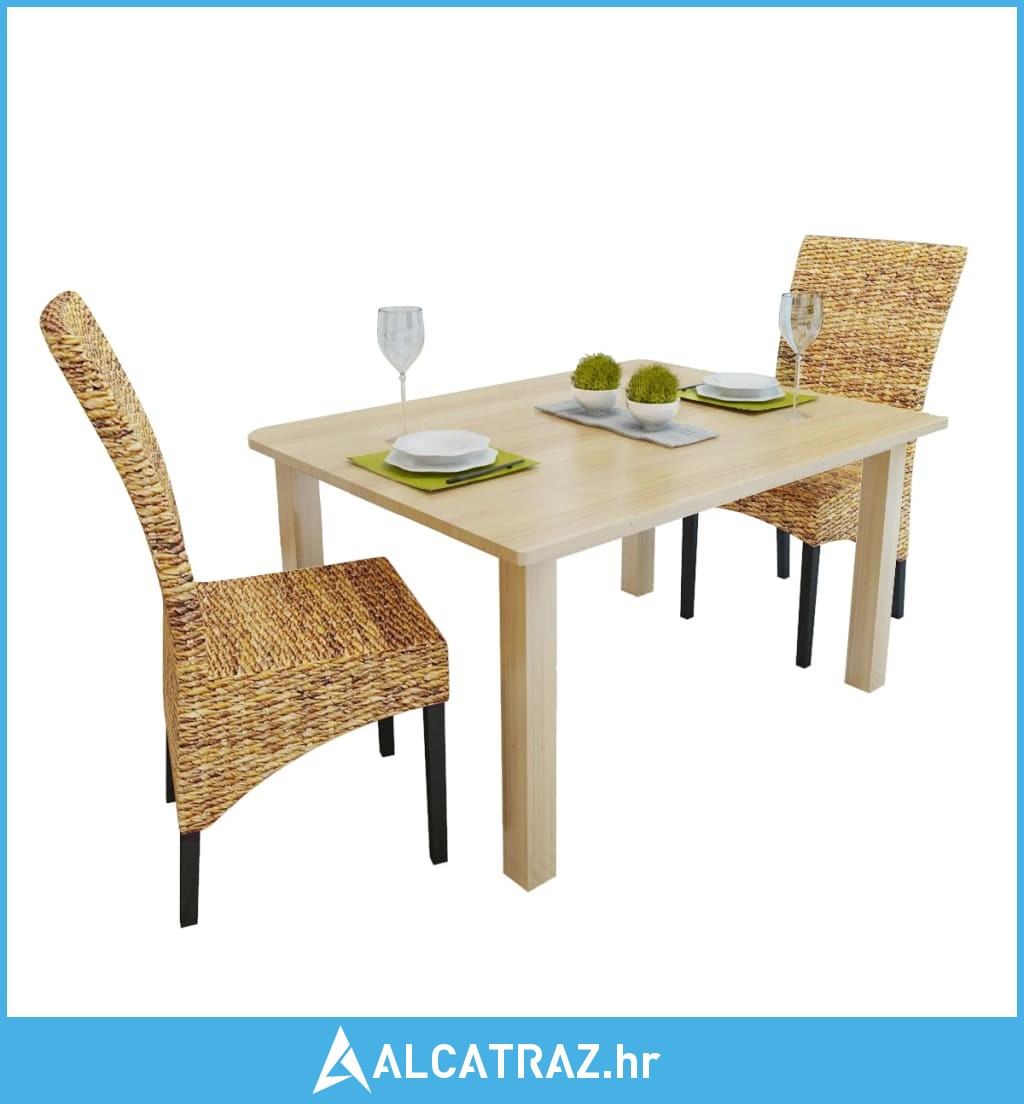 Blagovaonske stolice od abake i masivnog drva manga 2 kom - NOVO