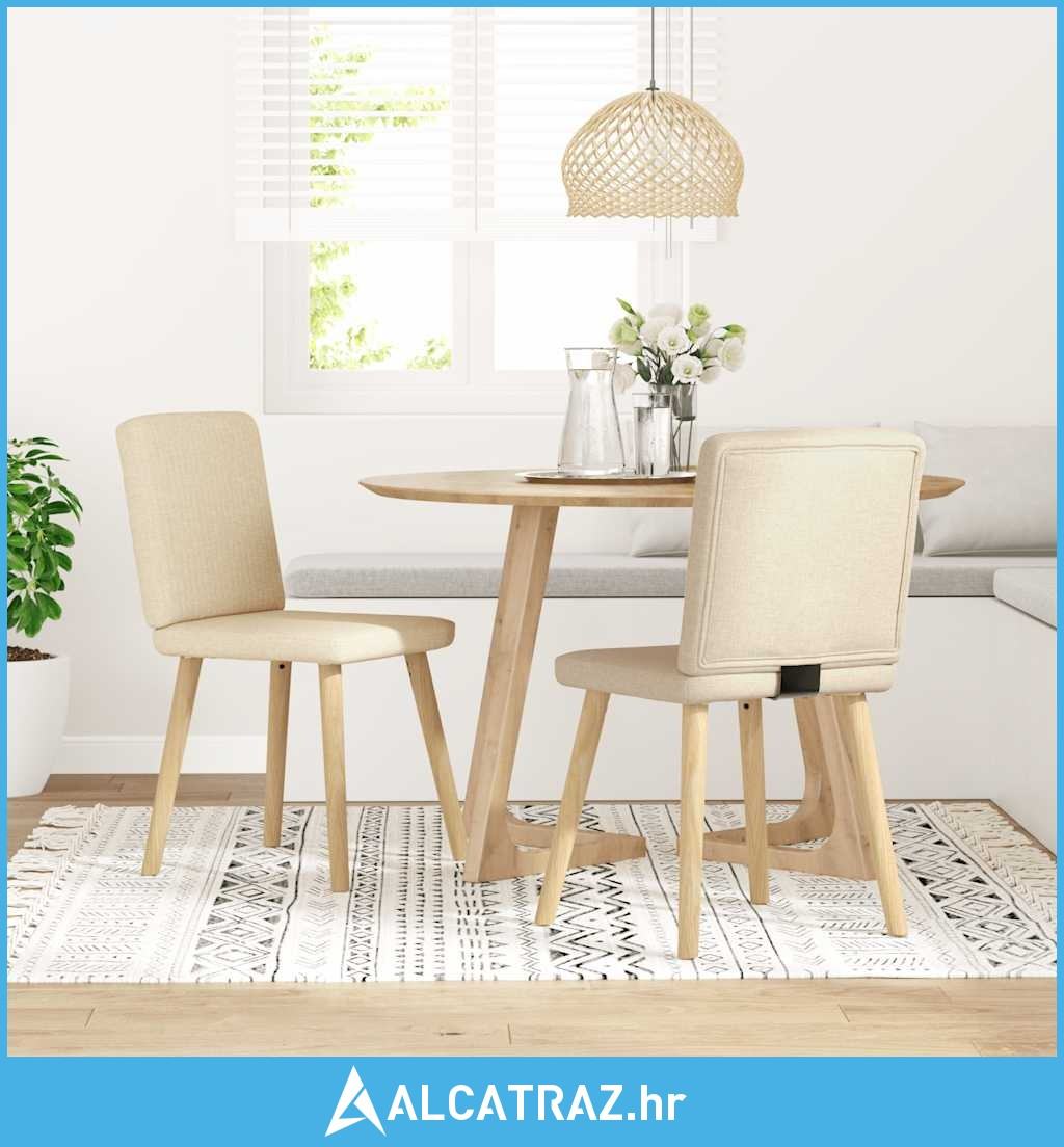 Blagovaonske stolice od tkanine 2 kom krem - NOVO