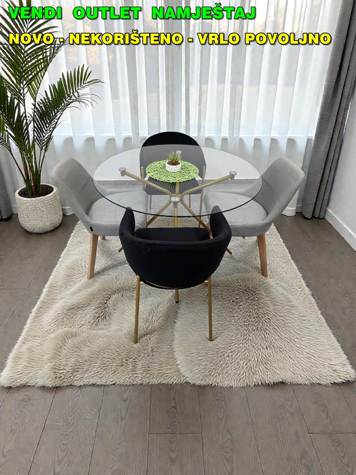 Blagovaonski SET, stol + 4 stolice – NOVO