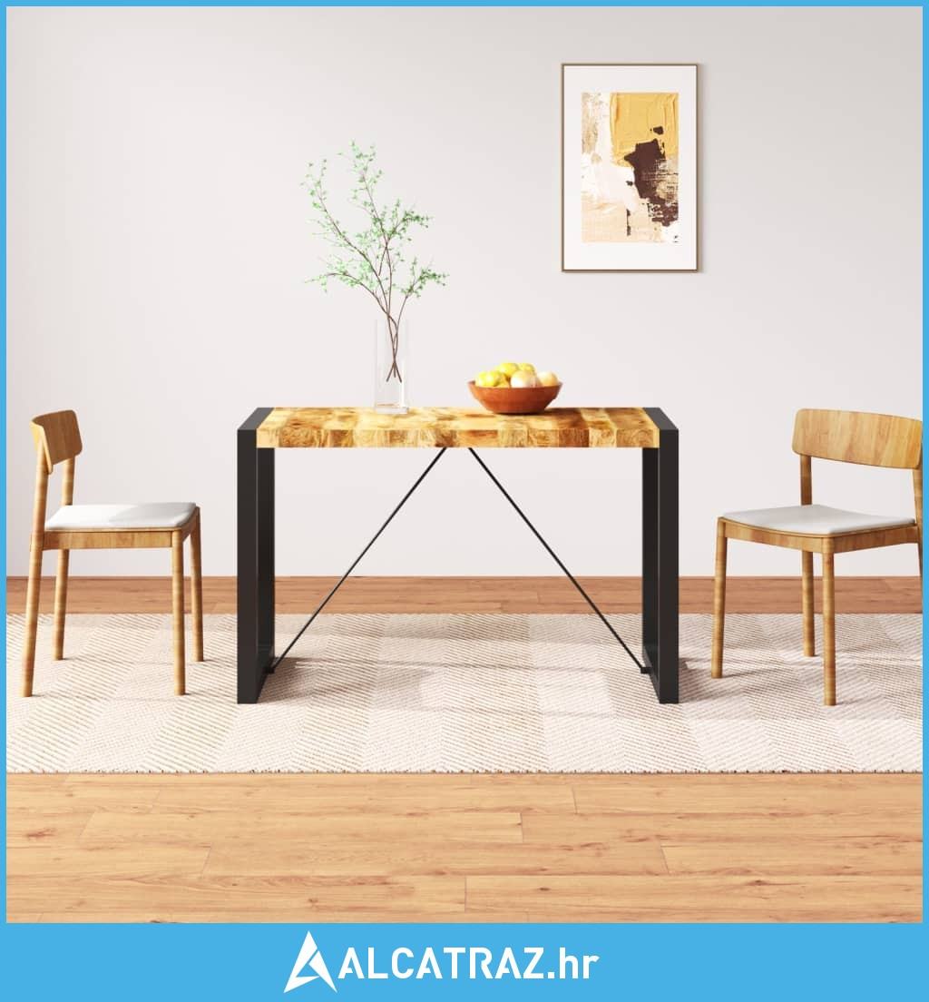 Blagovaonski Stol Masivno Grubo Obrađeno Drvo Manga 120 cm - NOVO