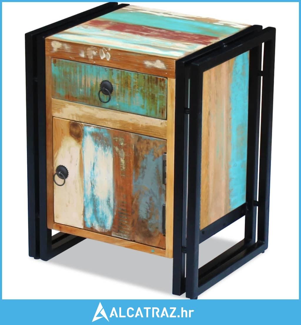 Noćni ormarić od masivnog obnovljenog drva - NOVO