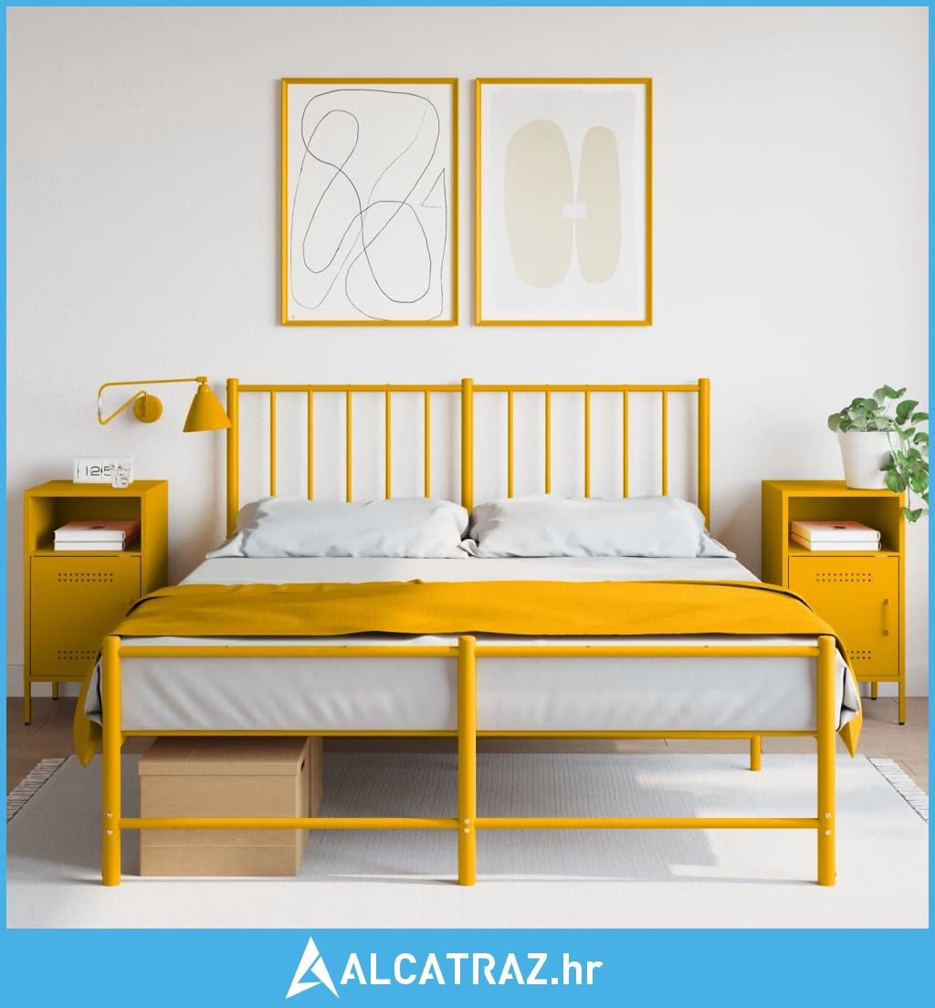 Noćni ormarići 2 kom boja senfa 36x39x68cm hladno valjani čelik - NOVO