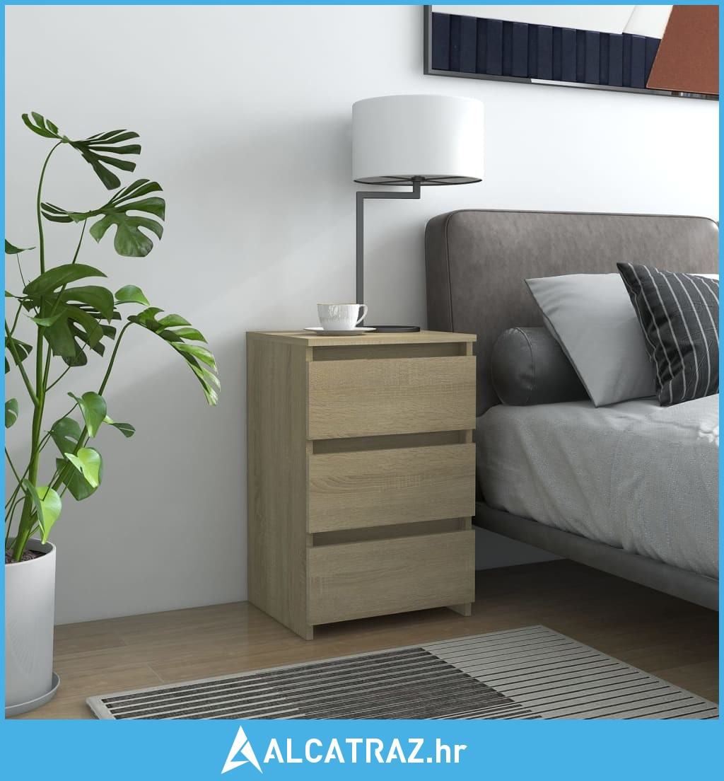 Noćni ormarići hrast 2 kom boja hrasta 40 x 35 x 62,5 cm drveni - NOVO