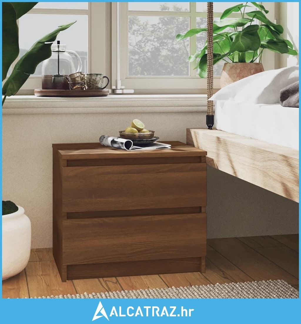 Noćni ormarići hrast 2 kom boja hrasta 50 x 39 x 43,5 cm drveni - NOVO