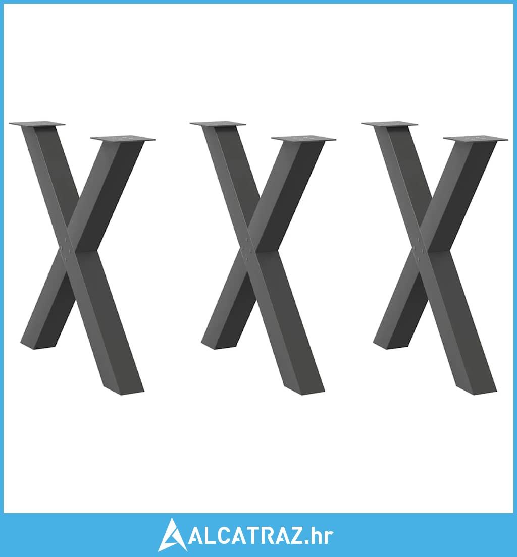 Noge blagovaonski stol X-oblika 3 kom 70x(72-73) cm čelik - NOVO