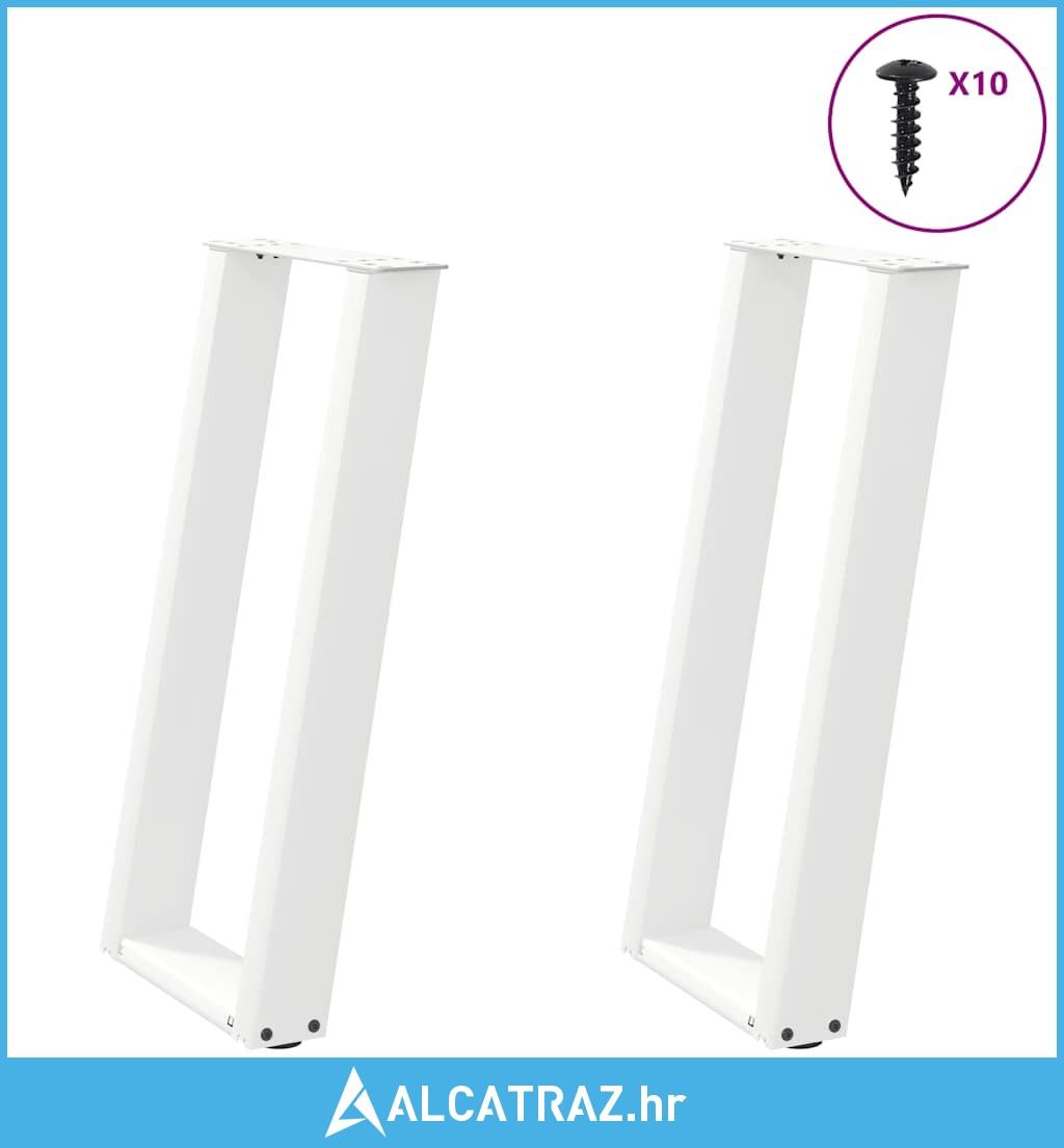 Noge za konzolni stol u obliku slova U 2 kom bijele - NOVO