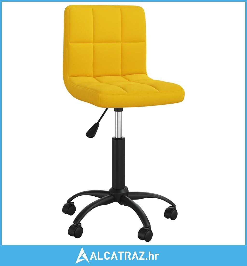 Okretna blagovaonska stolica boja senfa baršunasta - NOVO
