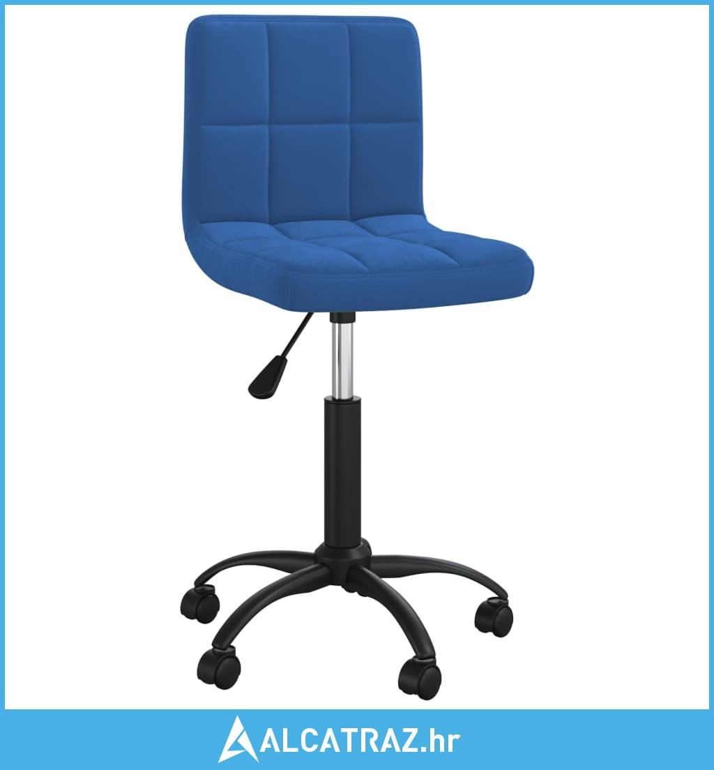 Okretna blagovaonska stolica plava baršunasta - NOVO