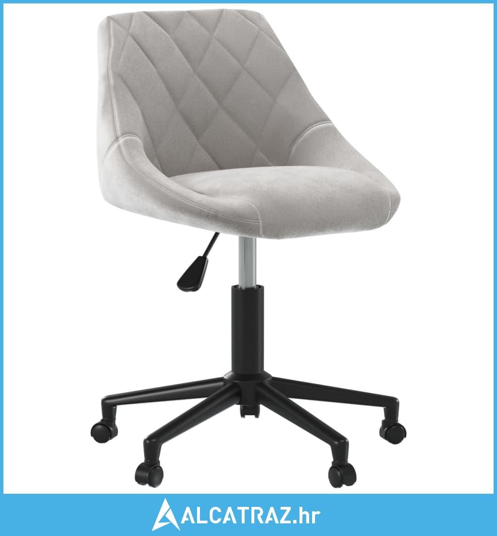 Okretna blagovaonska stolica svjetlosiva baršunasta - NOVO
