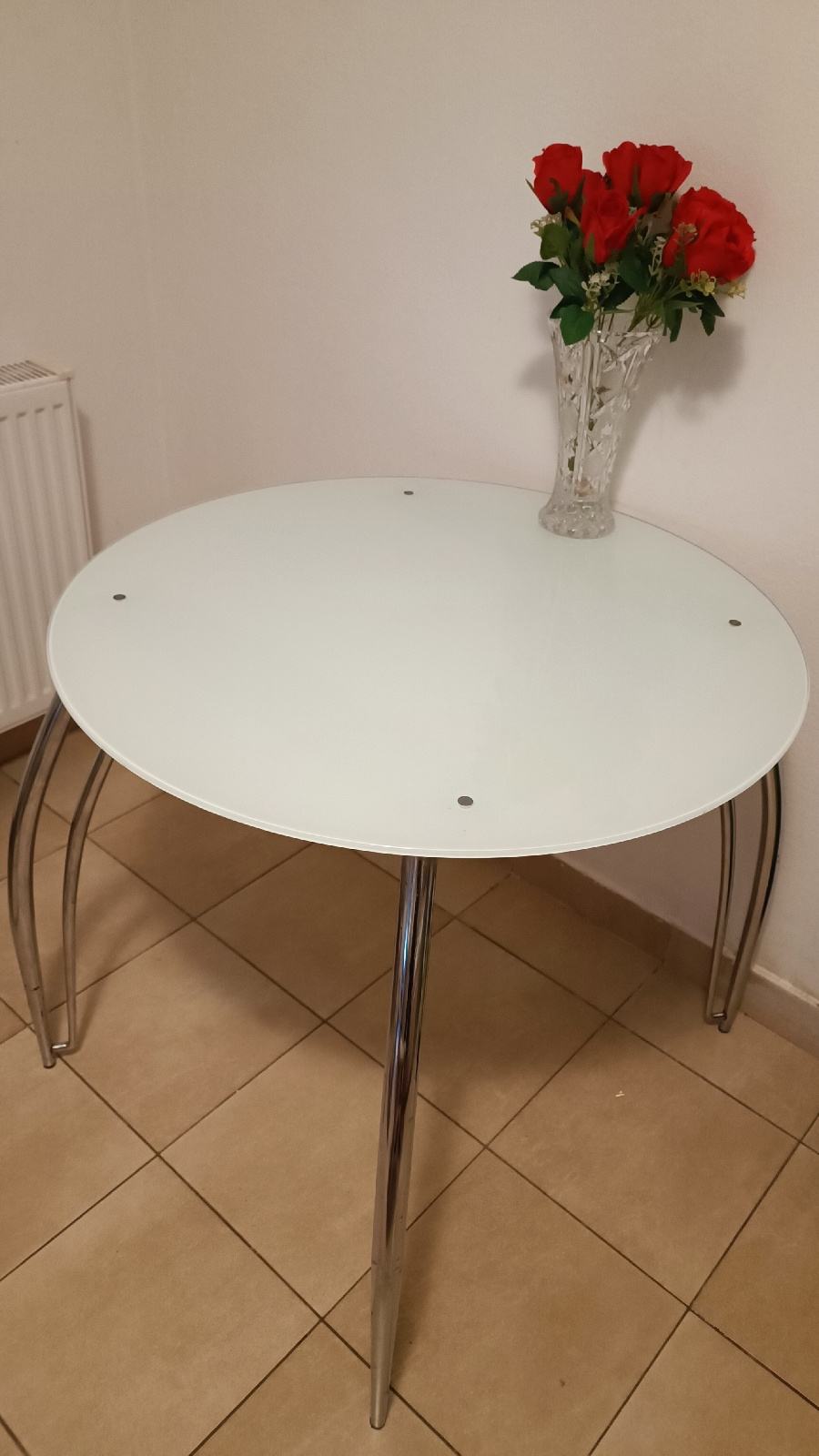 Okrugli stol (staklo i metal) 80 cm