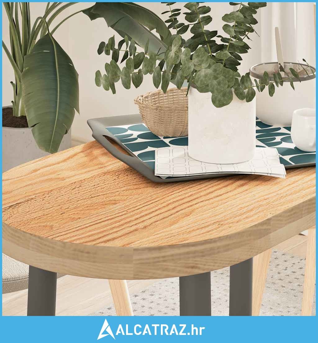 Stolna ploča 80x40x4 cm od ovalna masivna hrastovina - NOVO
