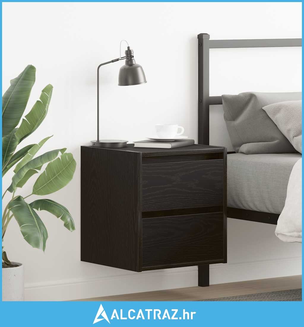 Zidni noćni ormarić 2 kom crni hrast 38x34x40 cm - NOVO