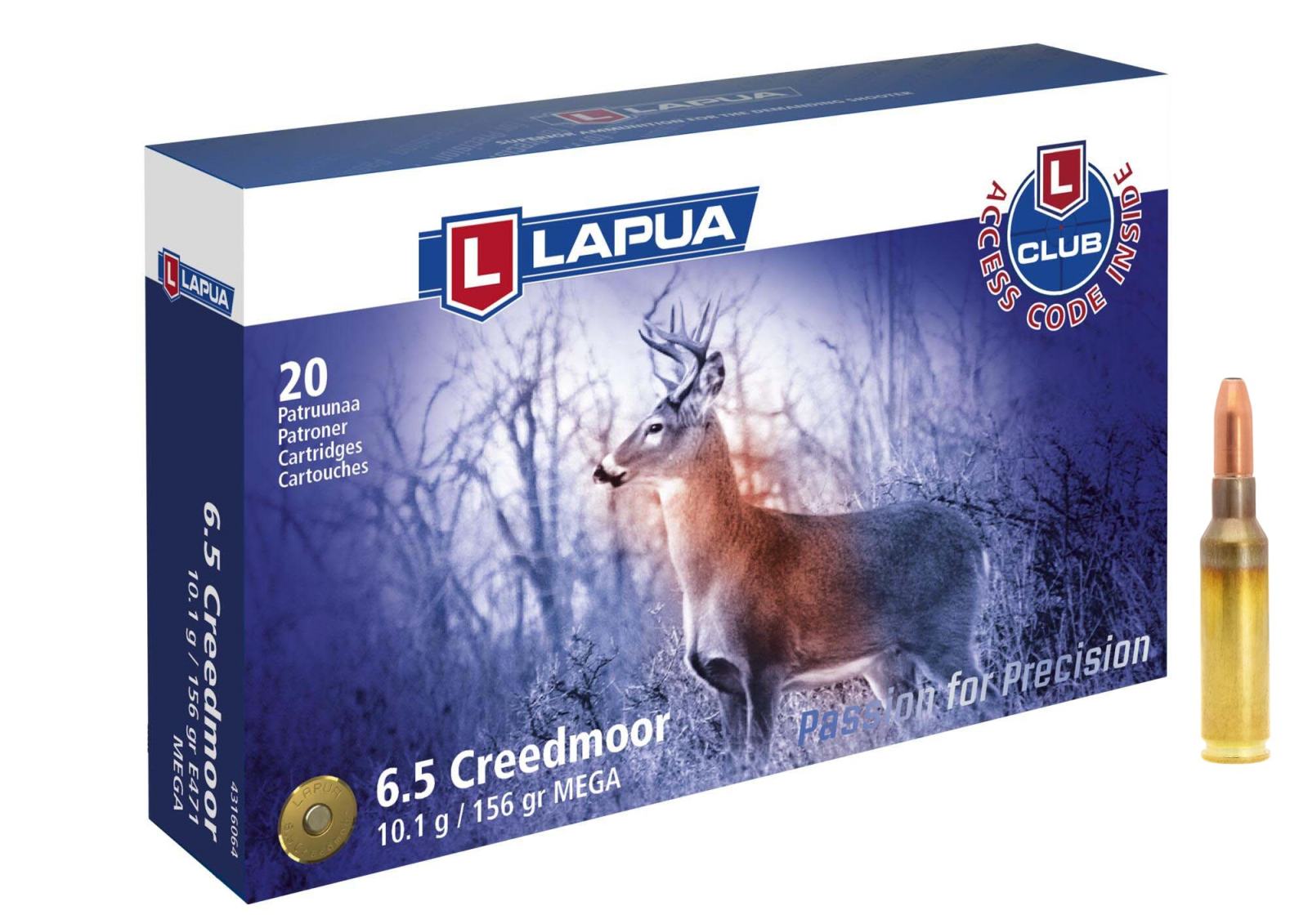 LAPUA 6.5 CREEDMOOR 156GRS MEGA