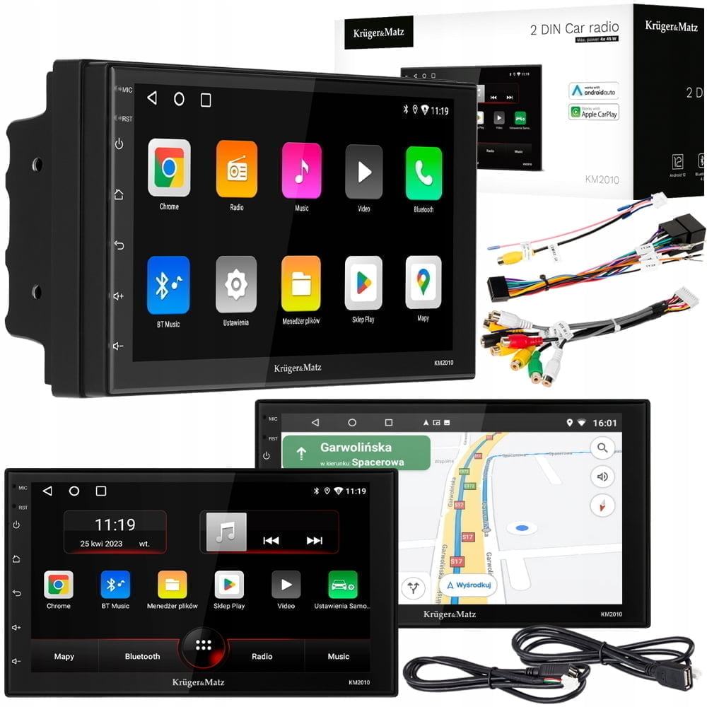 12V 2Din LCD FM AVTORADIO 4X45W 2X USB Bluetooth GPS Android 12 WiFi