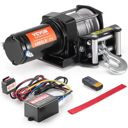 Električno vitlo, vučna snaga 4000 lb, 12v dc atv/utv vitlo s vodilico