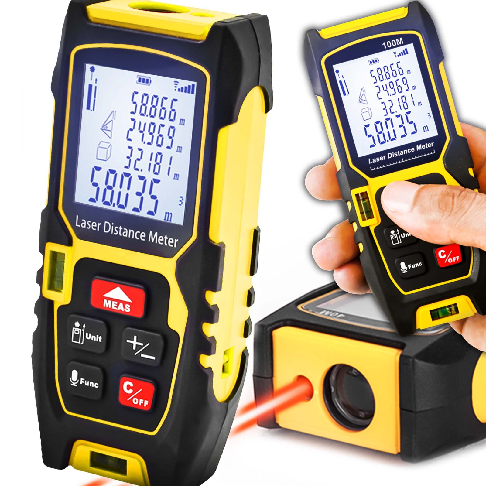 Laserski digitalni LCD metar udaljenosti i površina do 50m