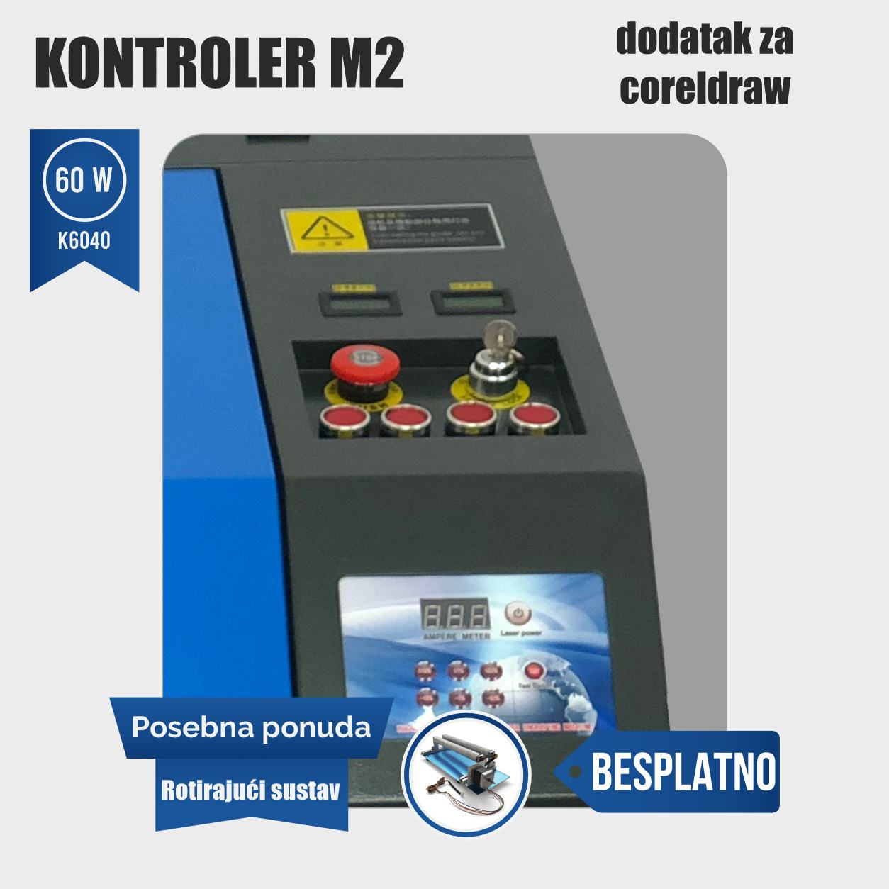 LASERSKI GRAVER K6040 60W EFR 1200 CL – LASERSKA CIJEV 60 W