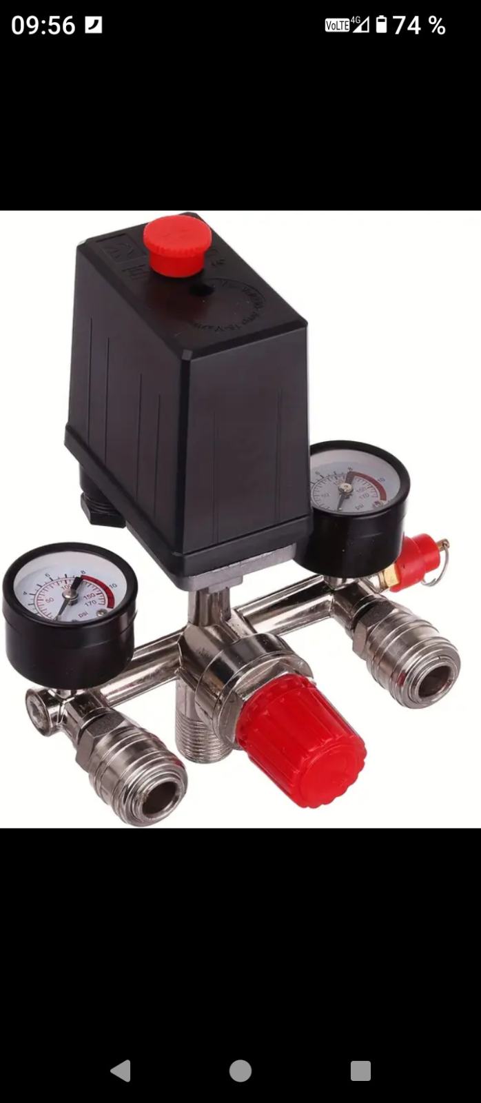 Regulator tlaka do 12 bar sa manometrima i sklopkom