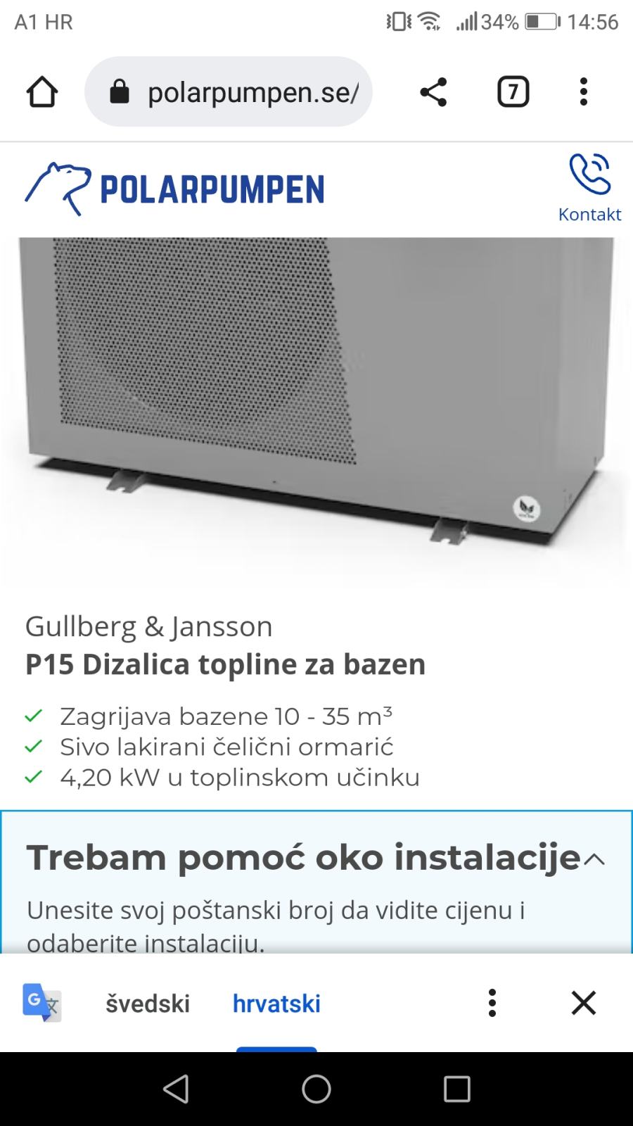 Toplinske pumpe za bazene