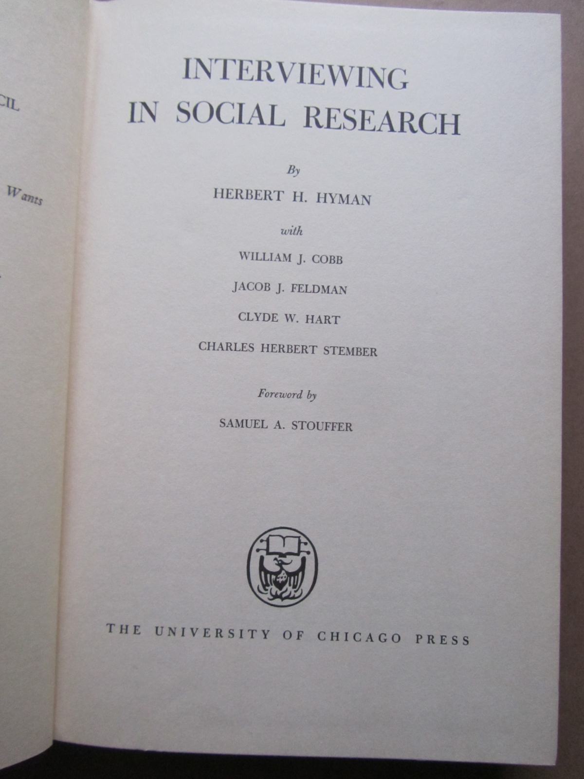 Herbert H. Hyman - Interviewing in Social Research (Z40)