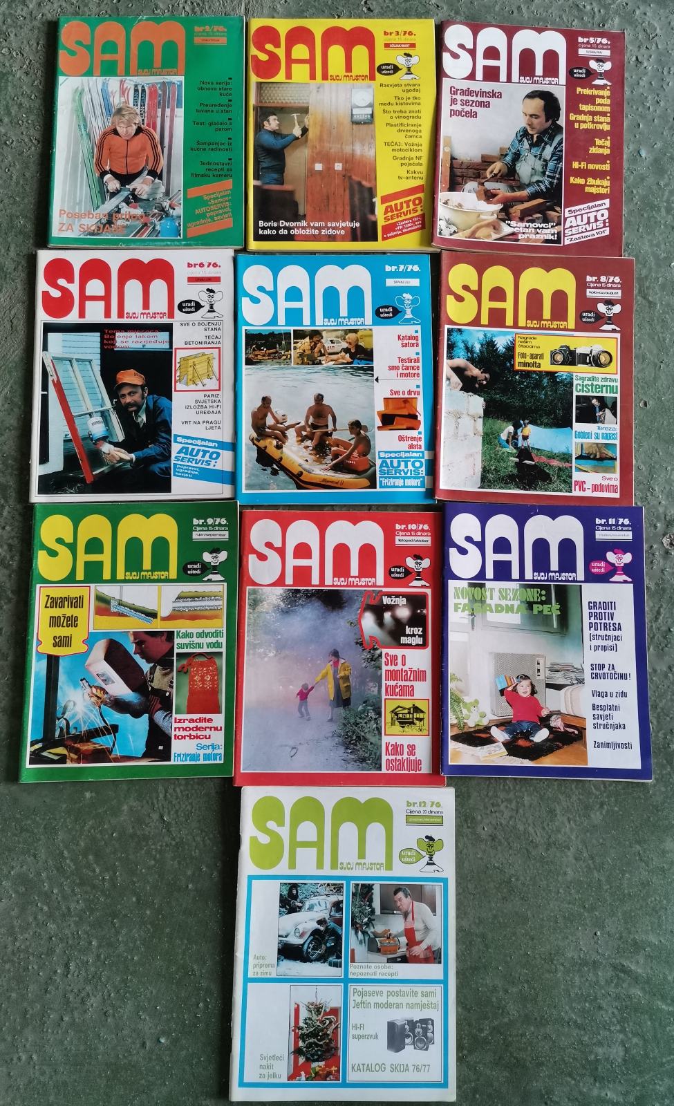 ČASOPIS SAM SVOJ MAJSTOR 1976. GODINA-BROJEVI 2,3,5,6,7,8,9,10,11,12