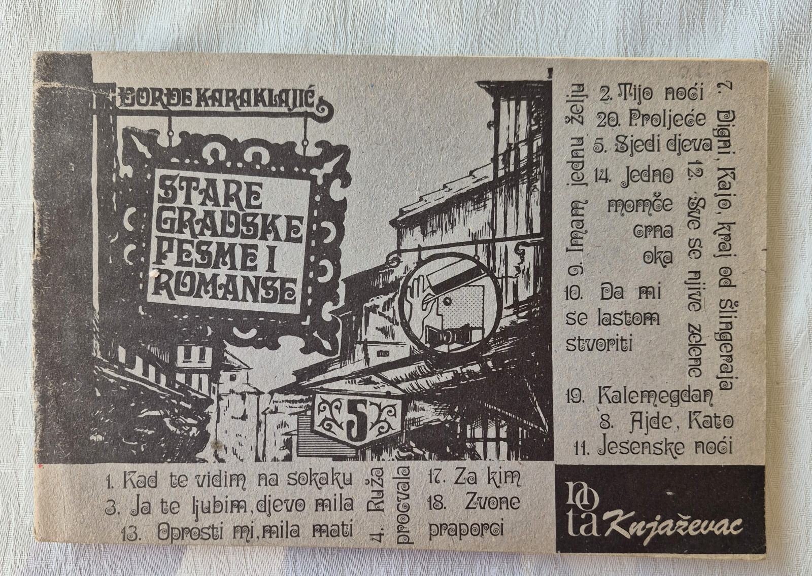 KNJIŽICA *STARE GRADSKE PESME I ROMANSE*