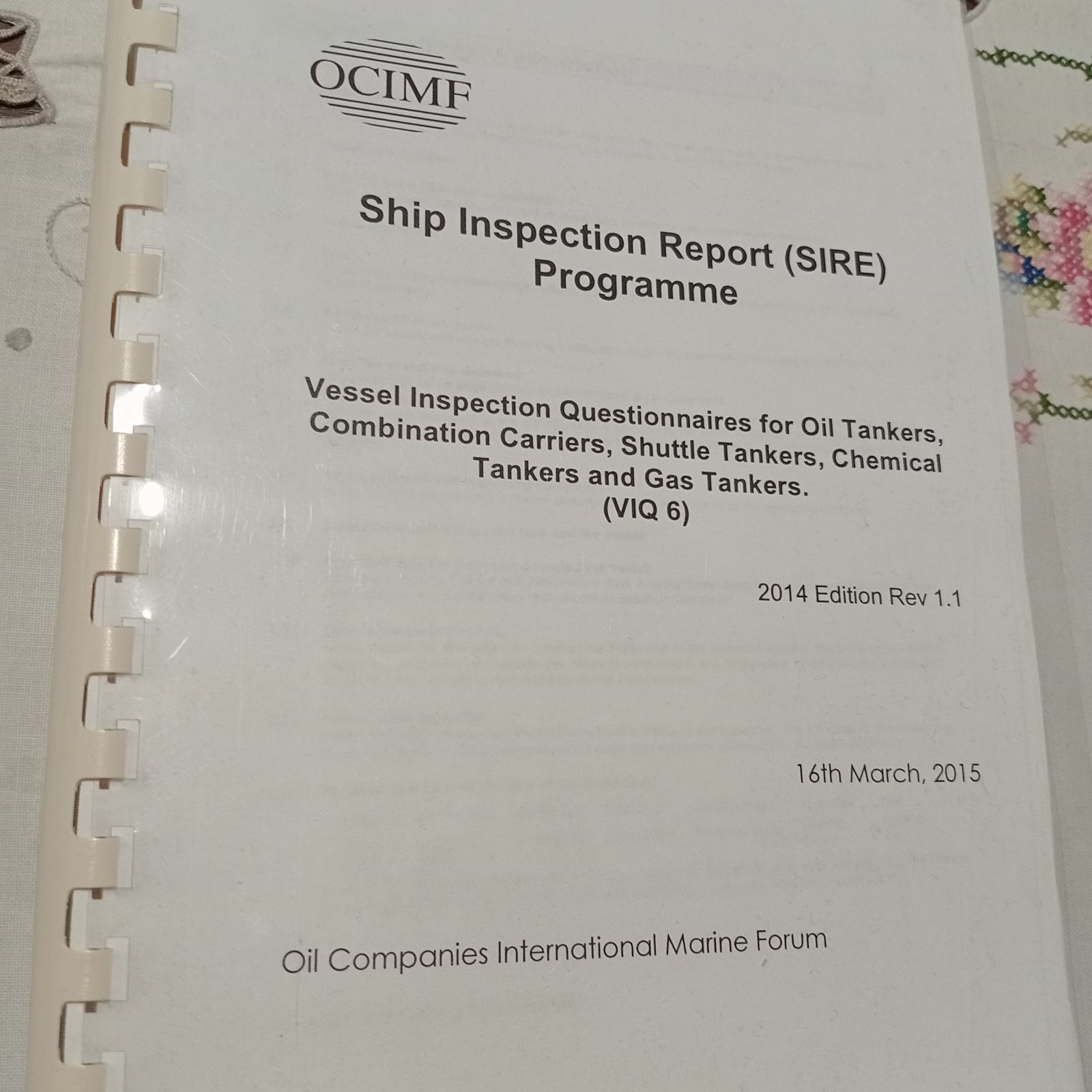 Ship Inspection Report (SIRE) Programme