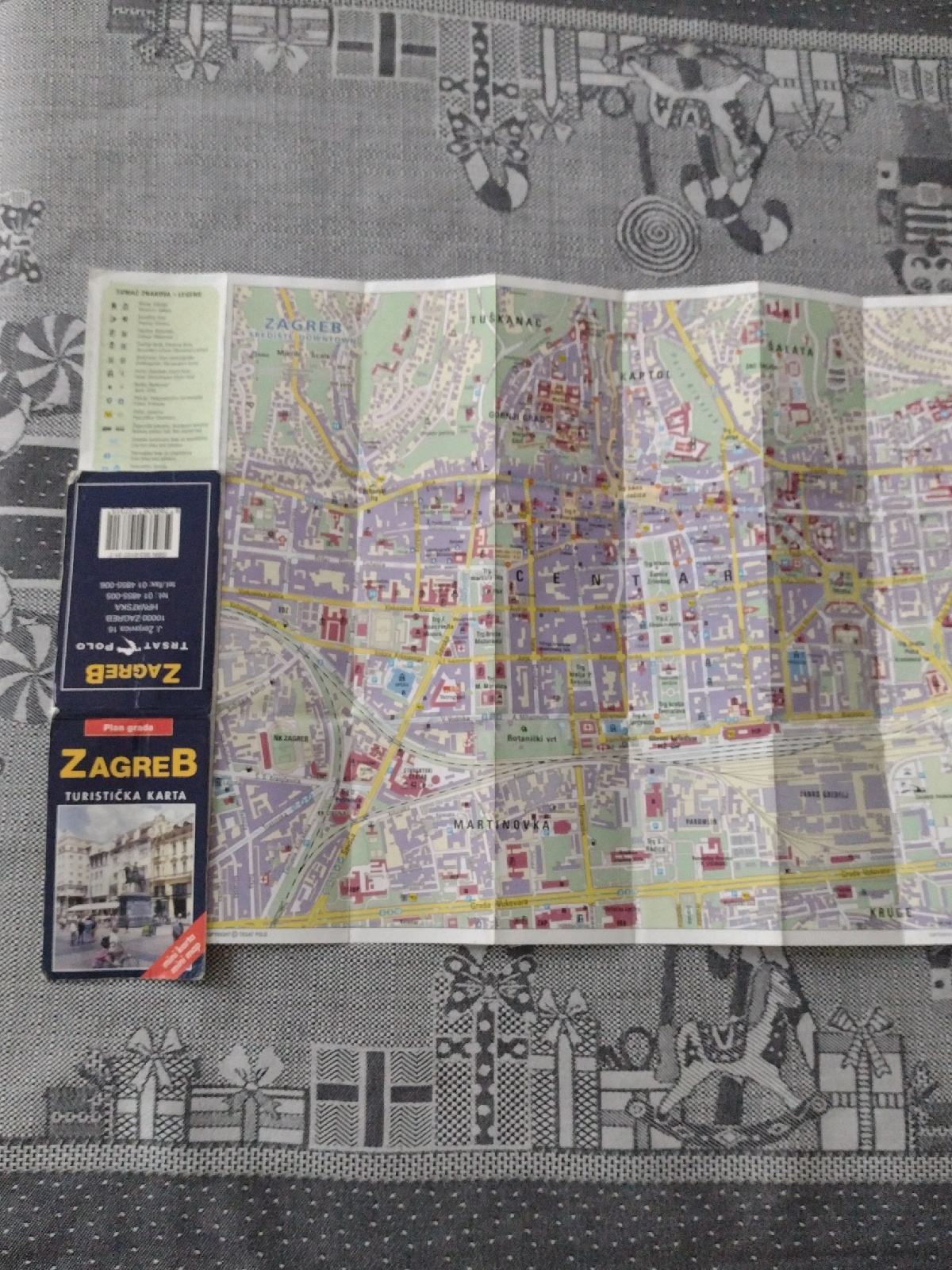 ZAGREB GRAD mini karta mini map Plan grada TURISTIČKA KARTA TRSAT POLO