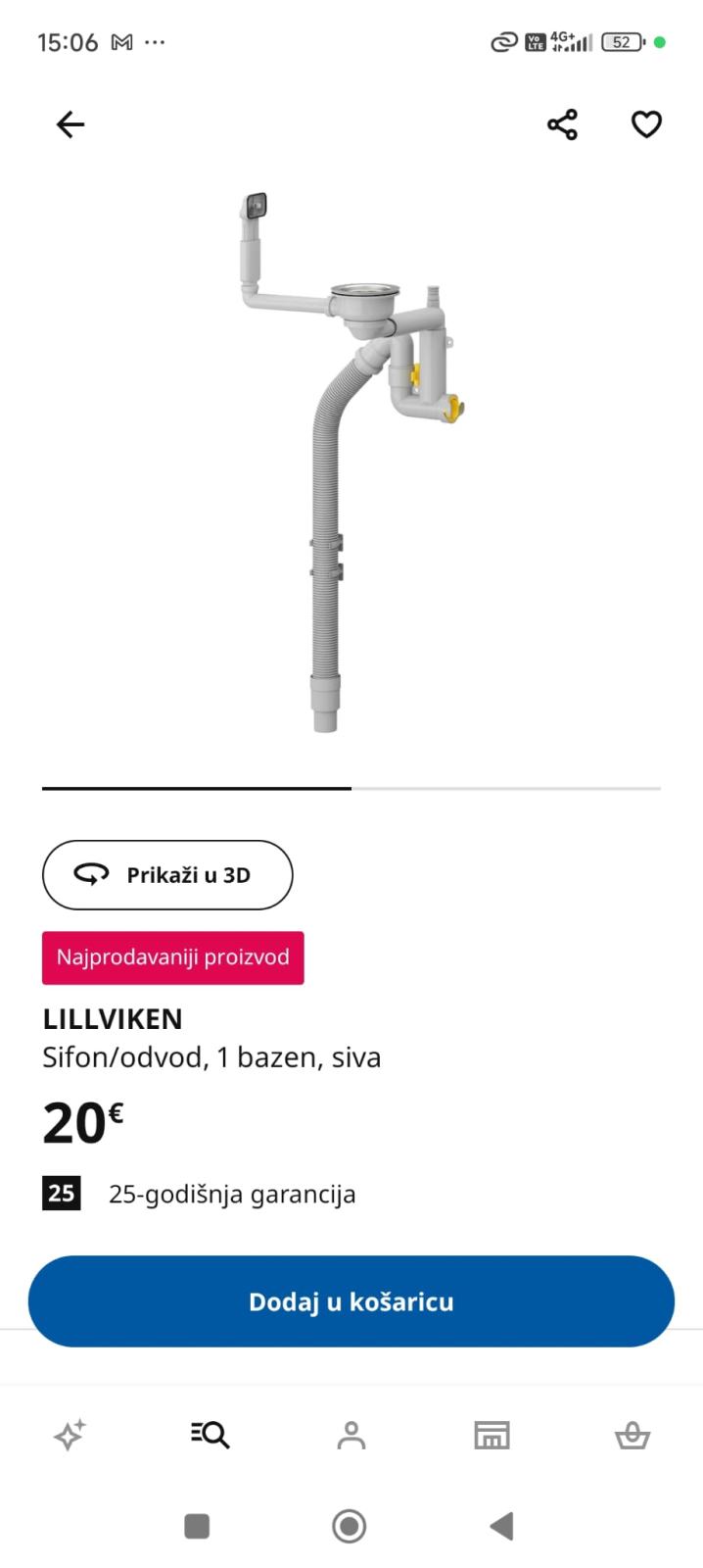 Lillviken sifon novo-Ikea