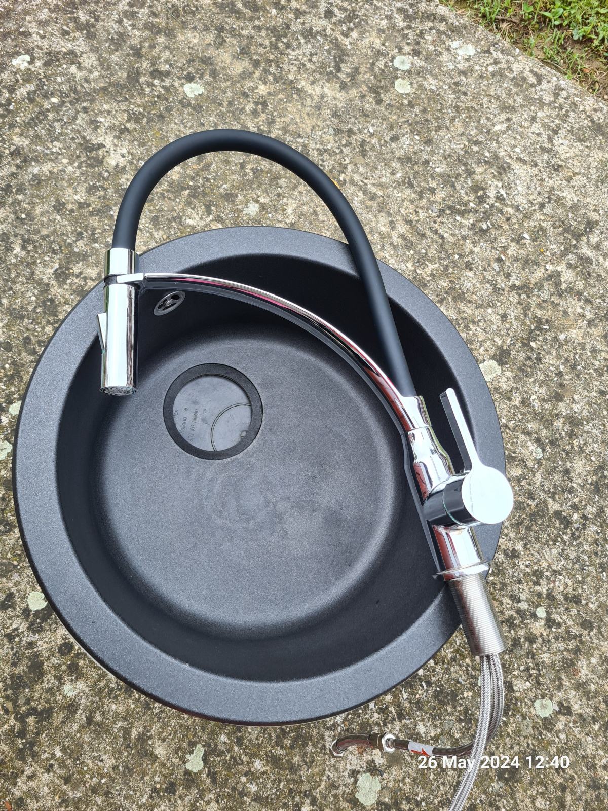 Sudoper Blanco Rondo Silgranit antracit i pipa