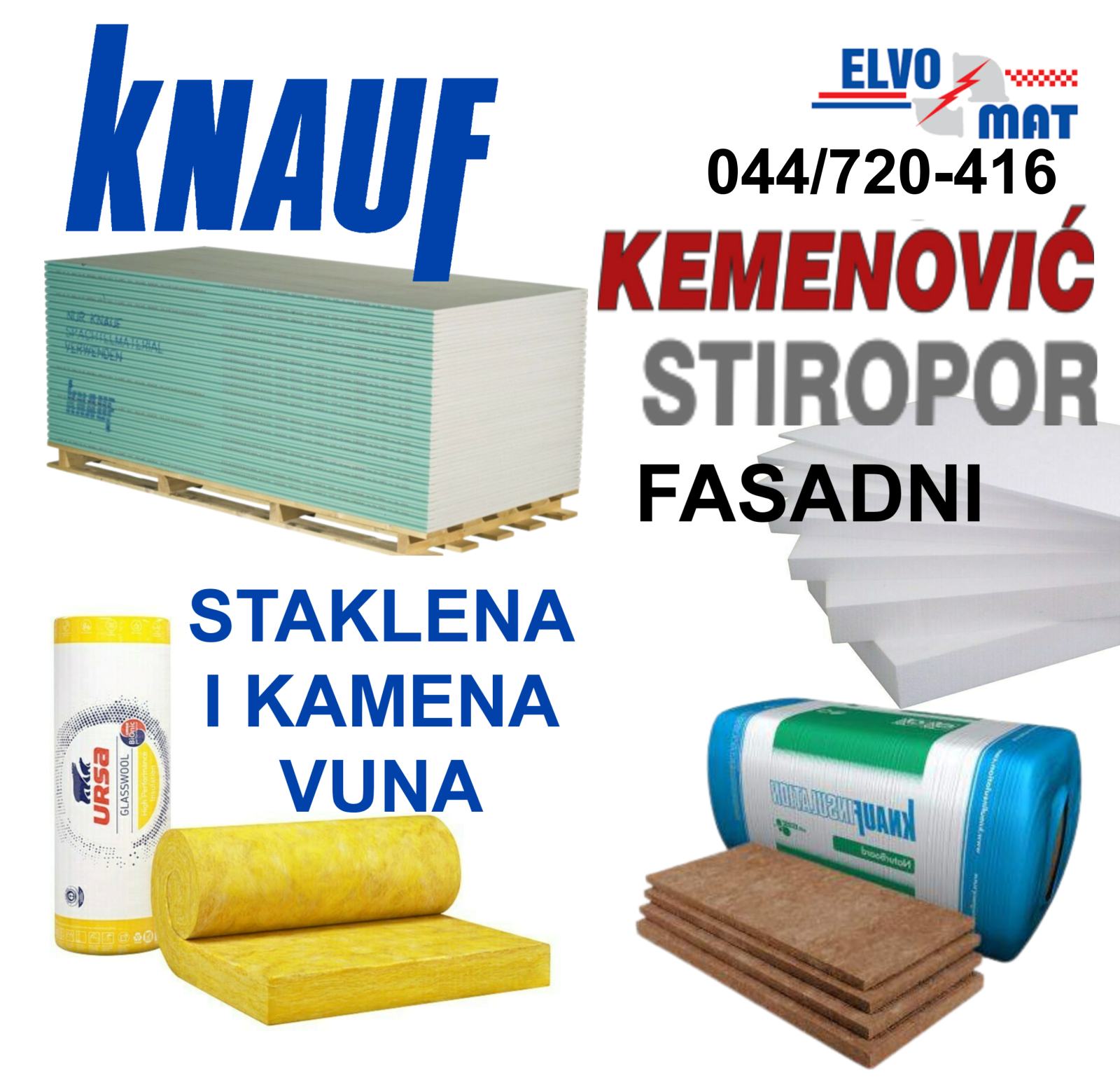 Oprema za suhu gradnju | Stiropor | Kamena i staklena vuna