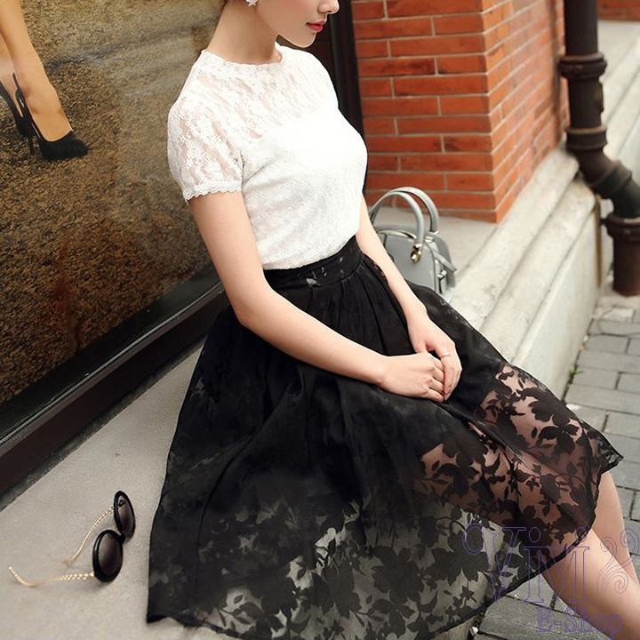 NOVA crna midi suknja