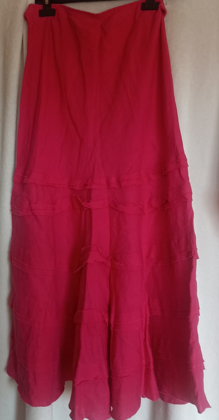 NOVA SUKNJA 40 42 L XL VOLANI ŠOS MIDI RUŽIČASTA ROZA