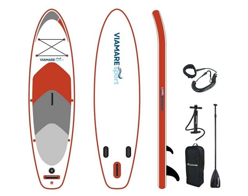 SUP daska VIAMAREsport 335x85x15cm, Red, 160kg, SET, -60%