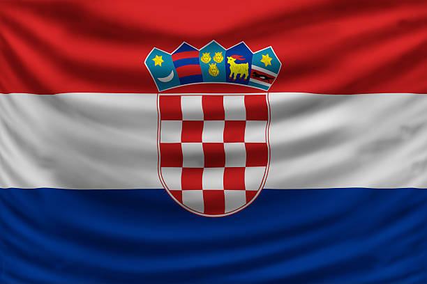 HRVATSKI BARJAK (ZASTAVA) SA ZLATNIM RESAMA / R1, RATE