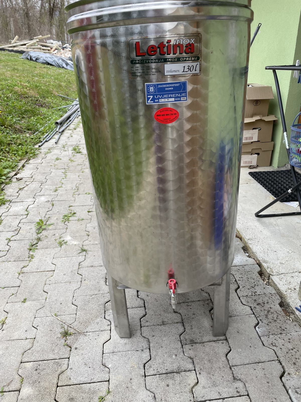 Inox bačva Letina 130l
