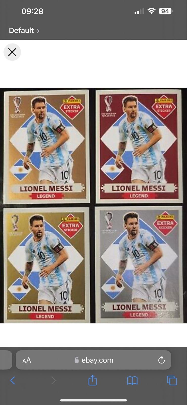 Lionel Messi - Extra stickers slicice - jedinstven set - sva 4